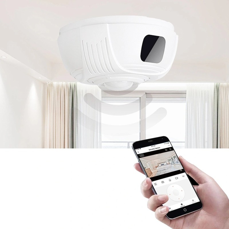 Smoke detector WIFI camera long autonomy rotating 330°